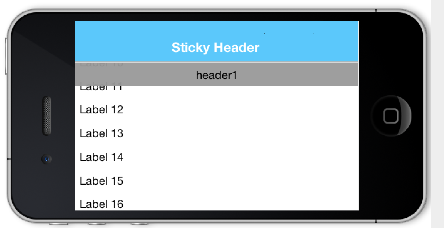 Sticky Headers Codename One
