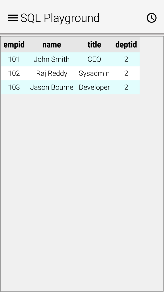 SQL PLAYGROUND - SQL TUTORIAL IN THE BROWSER, IPHONE (IOS), ANDROID ...