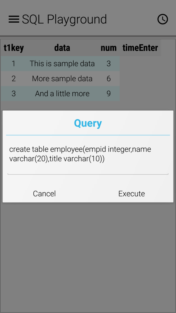 SQL PLAYGROUND - SQL TUTORIAL IN THE BROWSER, IPHONE (IOS), ANDROID, WINDOWS... - Codename One